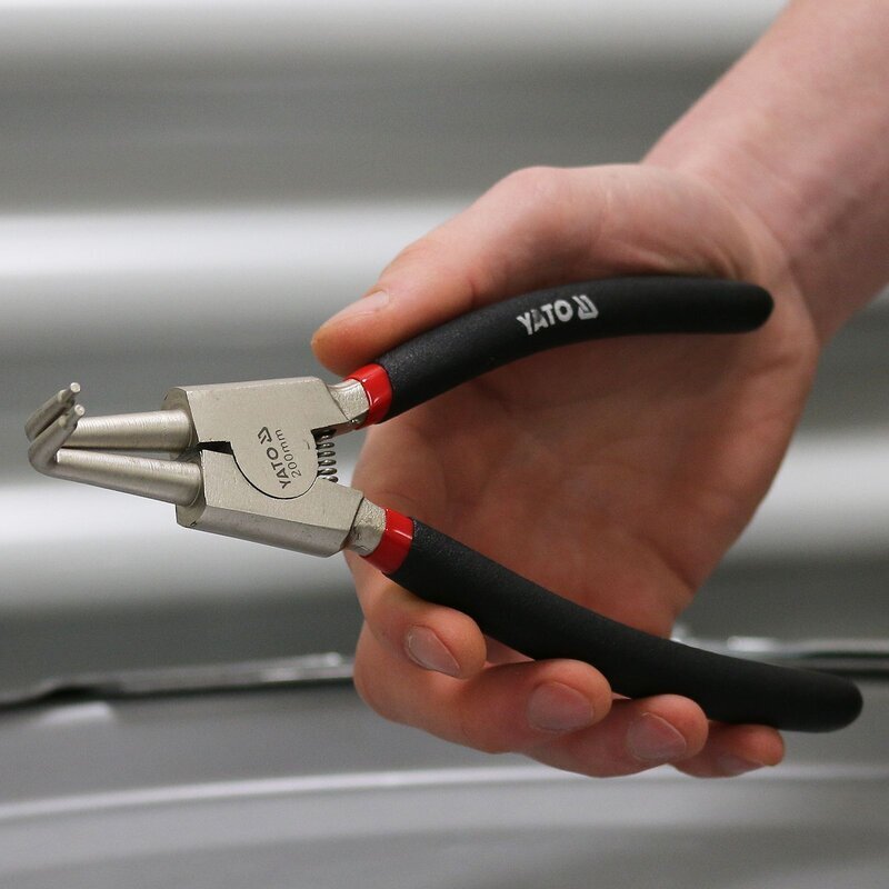 Seegerringzange für Außenringe gebogen 200 mm YT-2145 - Online Shop r