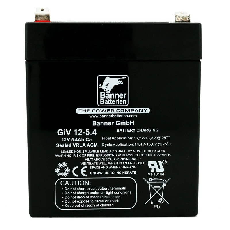 Batterie Stand by Bull 12 Volt 5,4 Ah GIV 12-5.4 - Online Shop rund u